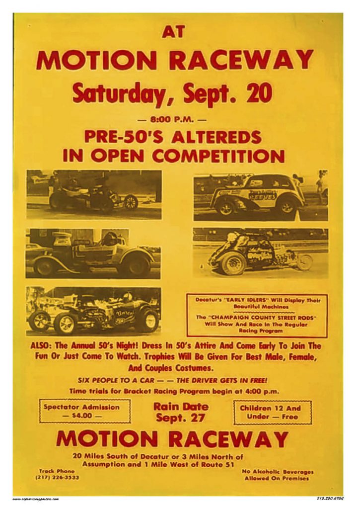 Motion Raceway Fuel Altereds Racing Poster 1970's | CrashDaddy Racing ...
