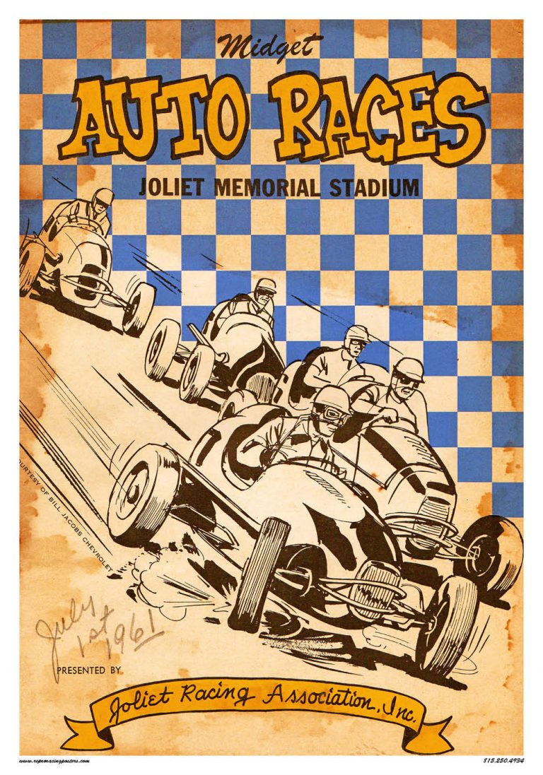 Joliet Stadium Midget Racing Poster 1961 | CrashDaddy Racing ...