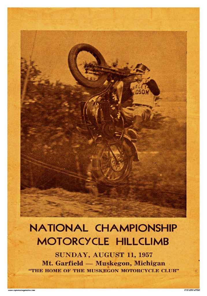 Hill Climb Champ Motorcycle Racing Poster 1957 | CrashDaddy Racing ...