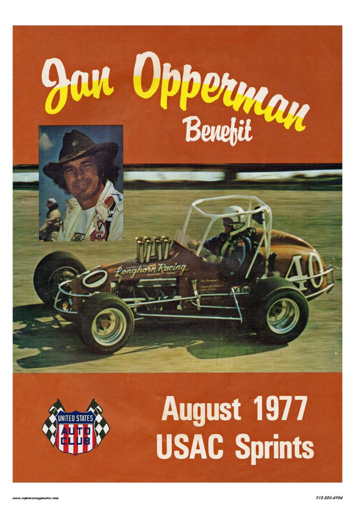 Jan Opperman Benefit Racing Poster 1970's | CrashDaddy Racing ...