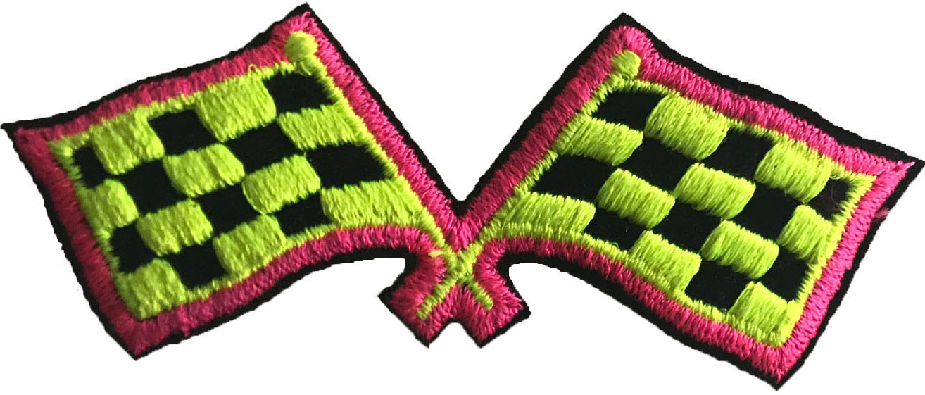 crossed flag patch 1st | CrashDaddy Racing DecalsCrashDaddy Racing Decals