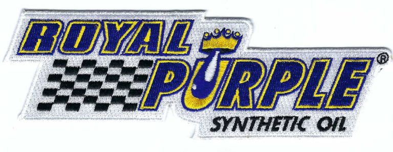 Royal Purple Racing Patch Iron On White Cloth | CrashDaddy Racing ...